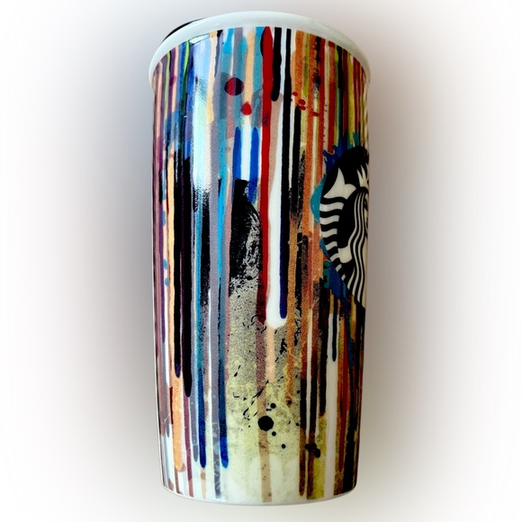 Starbucks | Kitchen | Starbucks Multicolor Dripping Paint Design ...